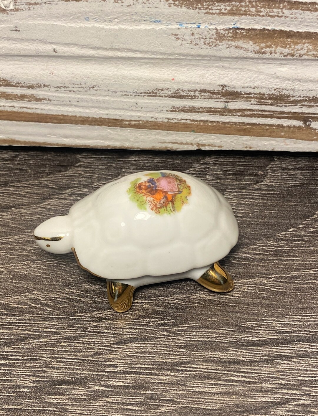 Vintage Limoges Castel Turtle Porcelain Hand-painted Miniature Trinket ...