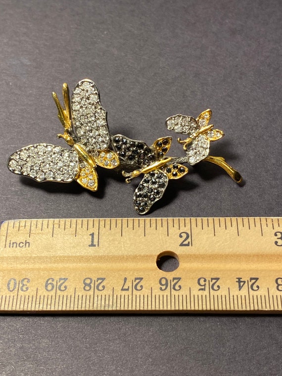 Vintage Three Butterflies/ Butterfly Family Pin Brooc… - Gem