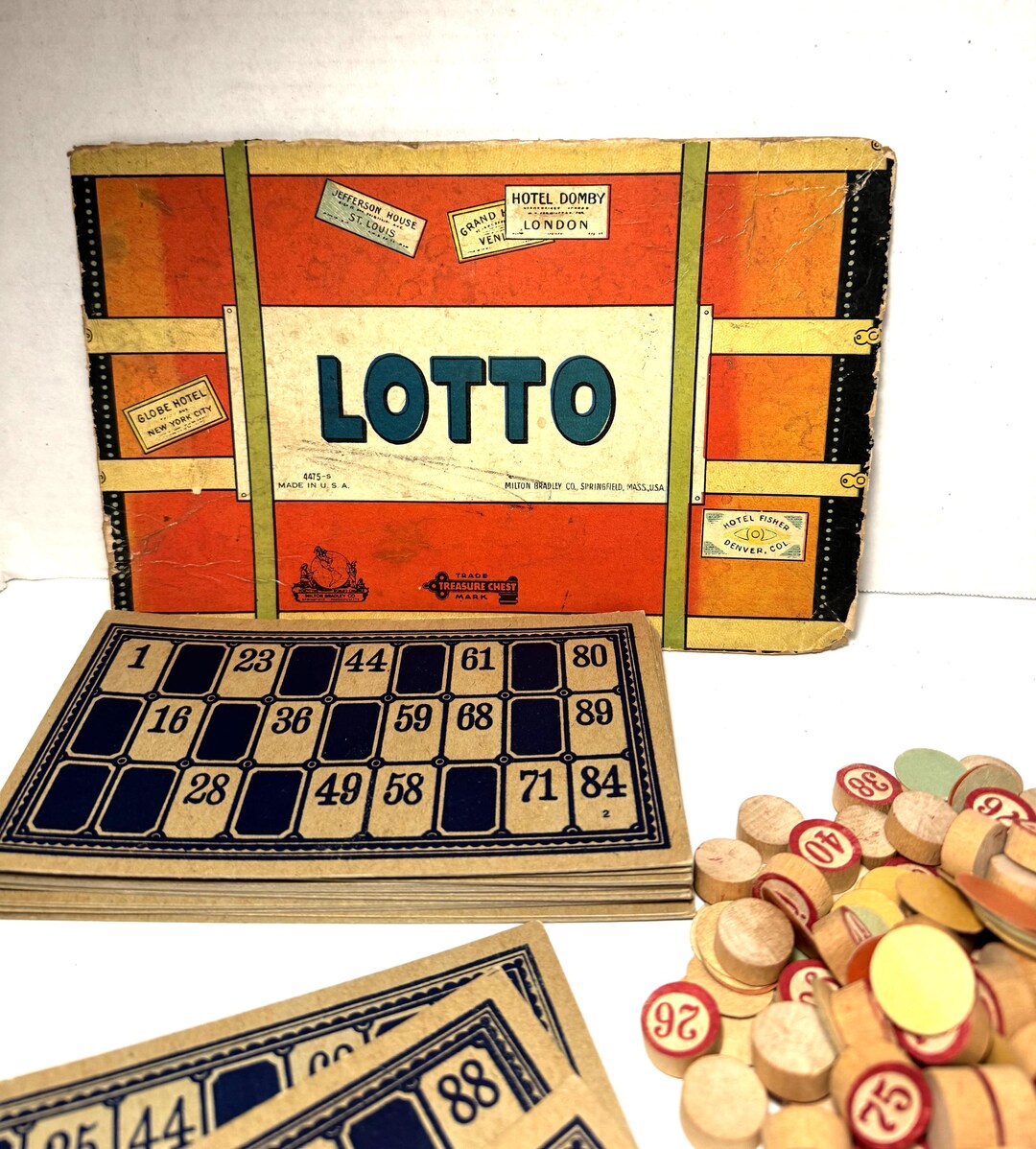 Vintage 1930s Milton Bradley Lotto Game Pieces and Parts Partial Game ...