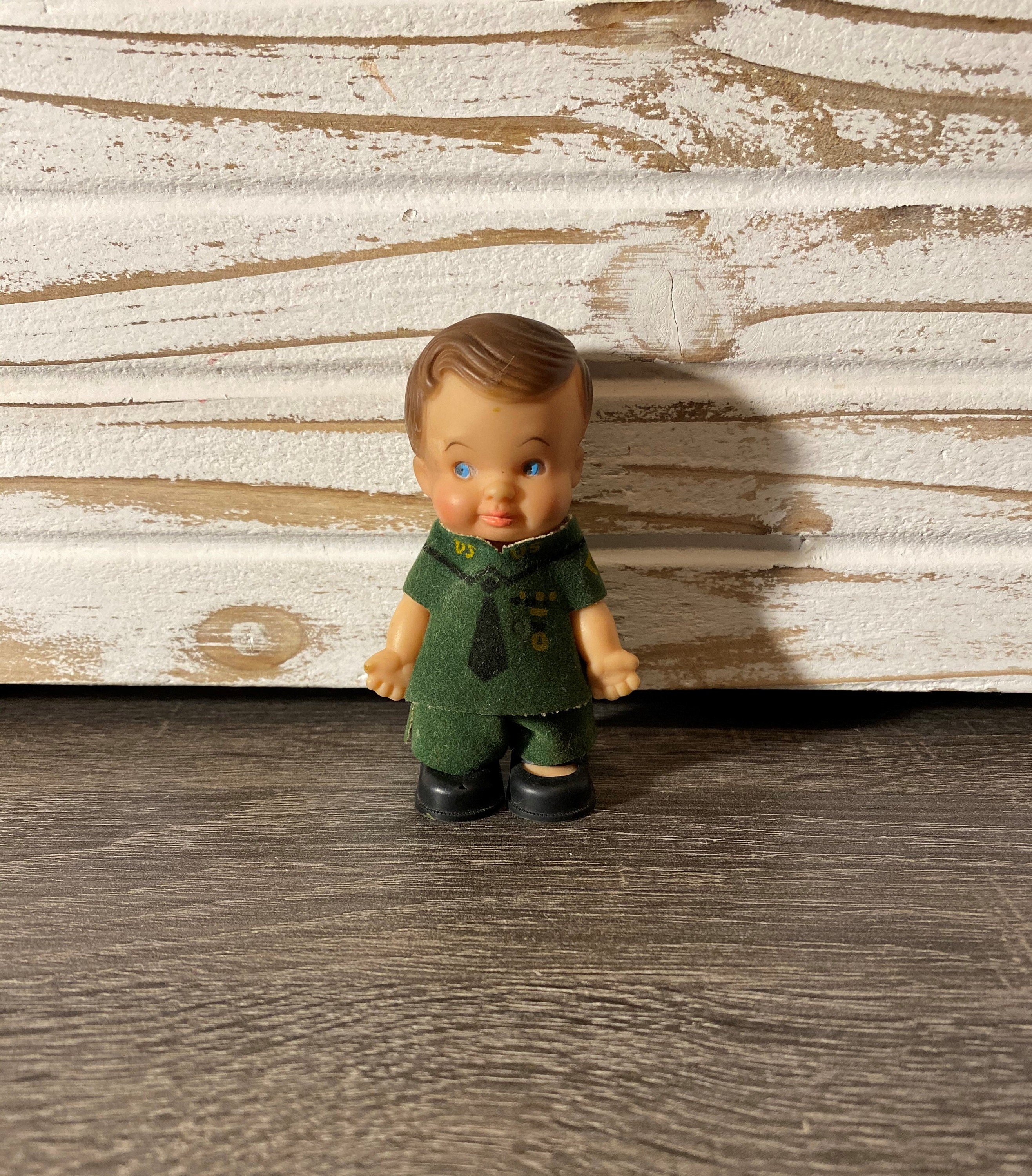 Vintage Pee Wee Soldier Scout Boy in Uniform Rubber Doll 1960s - Etsy