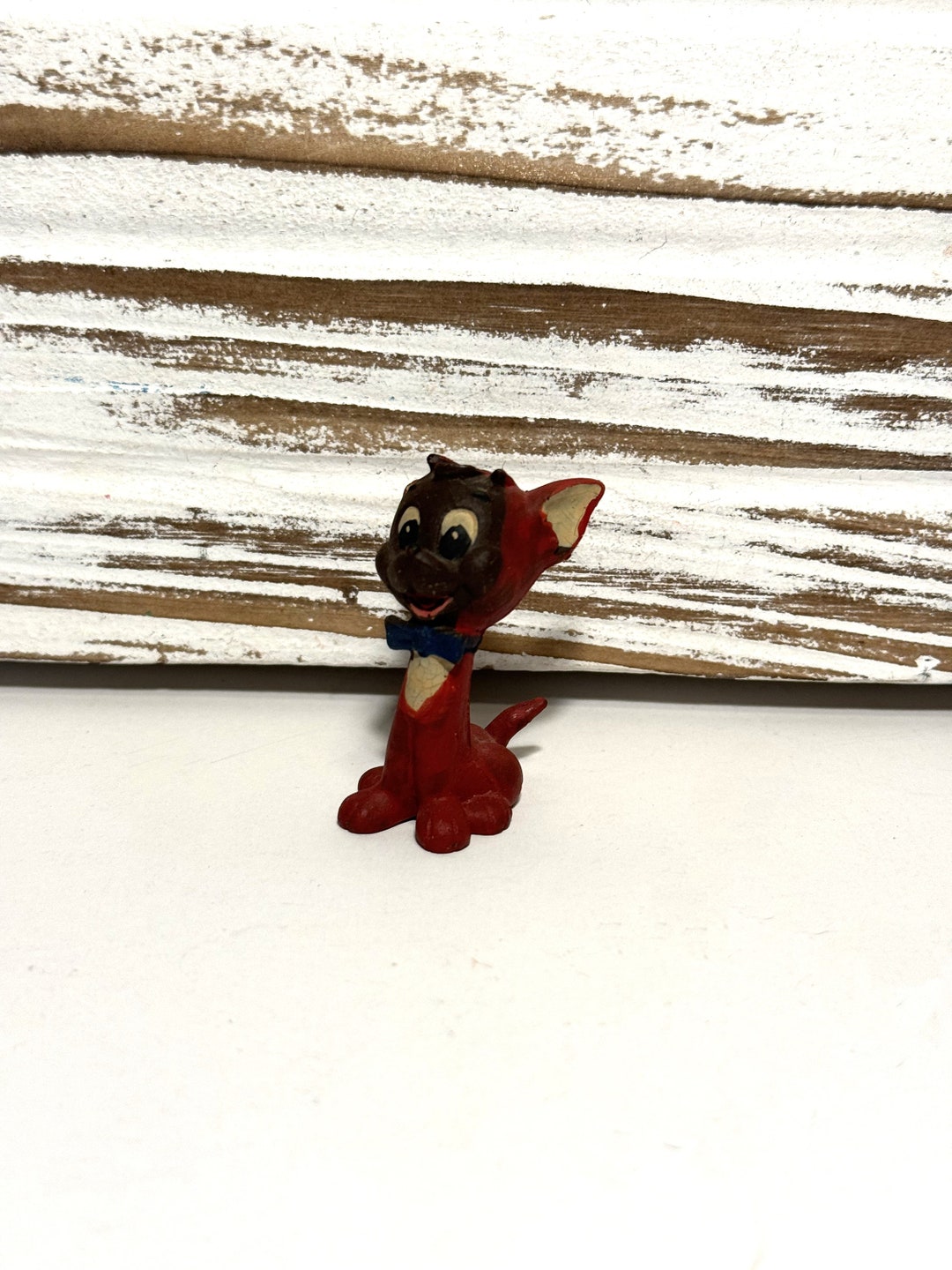 Vintage Mid Century PVC Rubber Red Cat Figure Toy - Etsy
