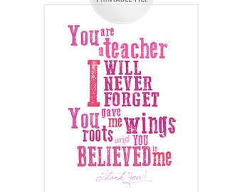 8x10 Colorful Teacher Appreciation Printable From CLASS JPEG/ | Etsy