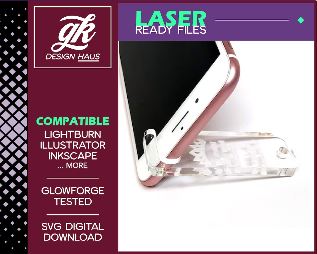 Laser Cut SVG File for Keychain | Keychain Phone Stand With No Design ...