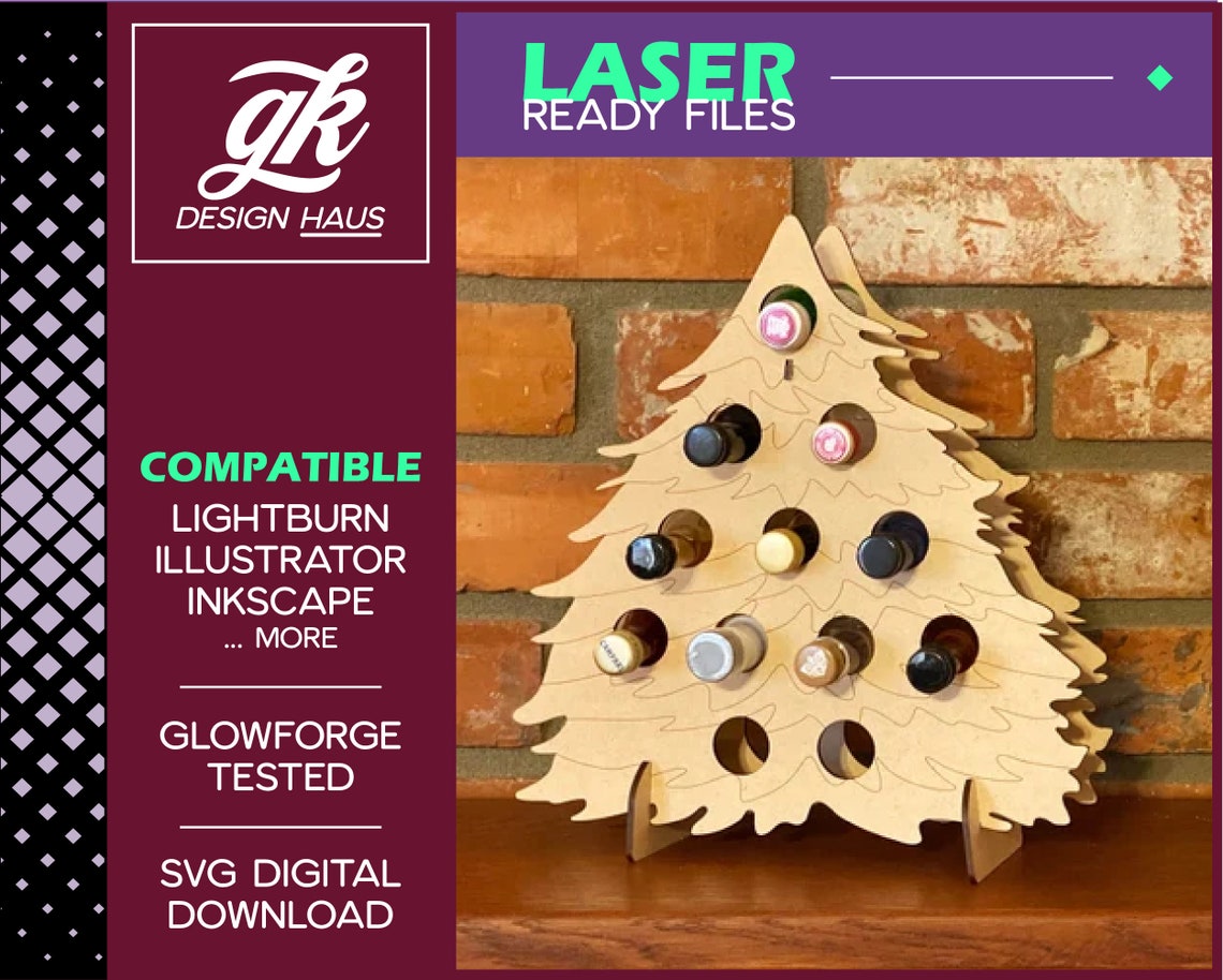 Laser Cut SVG File for Display | Mini Liquor Bottle Tree Display 12 ...