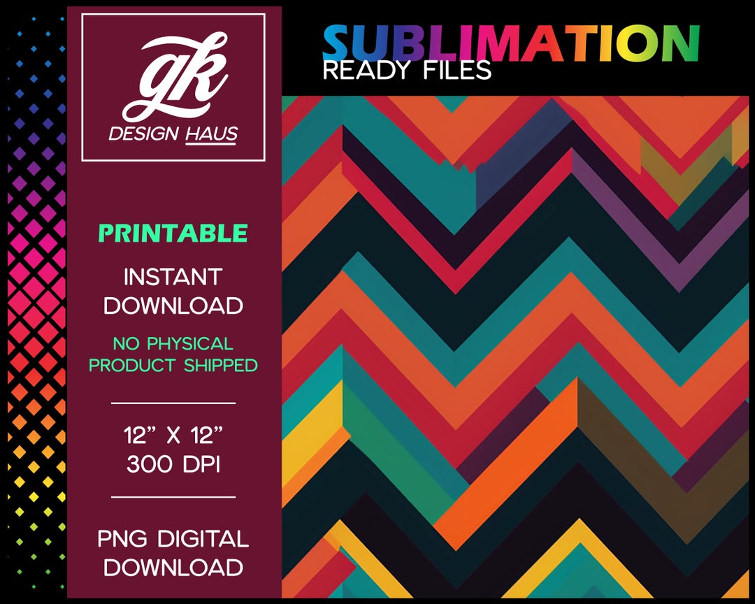 Laser Cut SVG File for Design | Chevron 4 Vivid Background Digital ...
