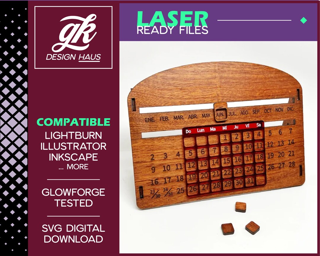 Perpetual Calendar Design Tabbed Fit 8 Inch - Rounded Top - 1/8" (.12 ...