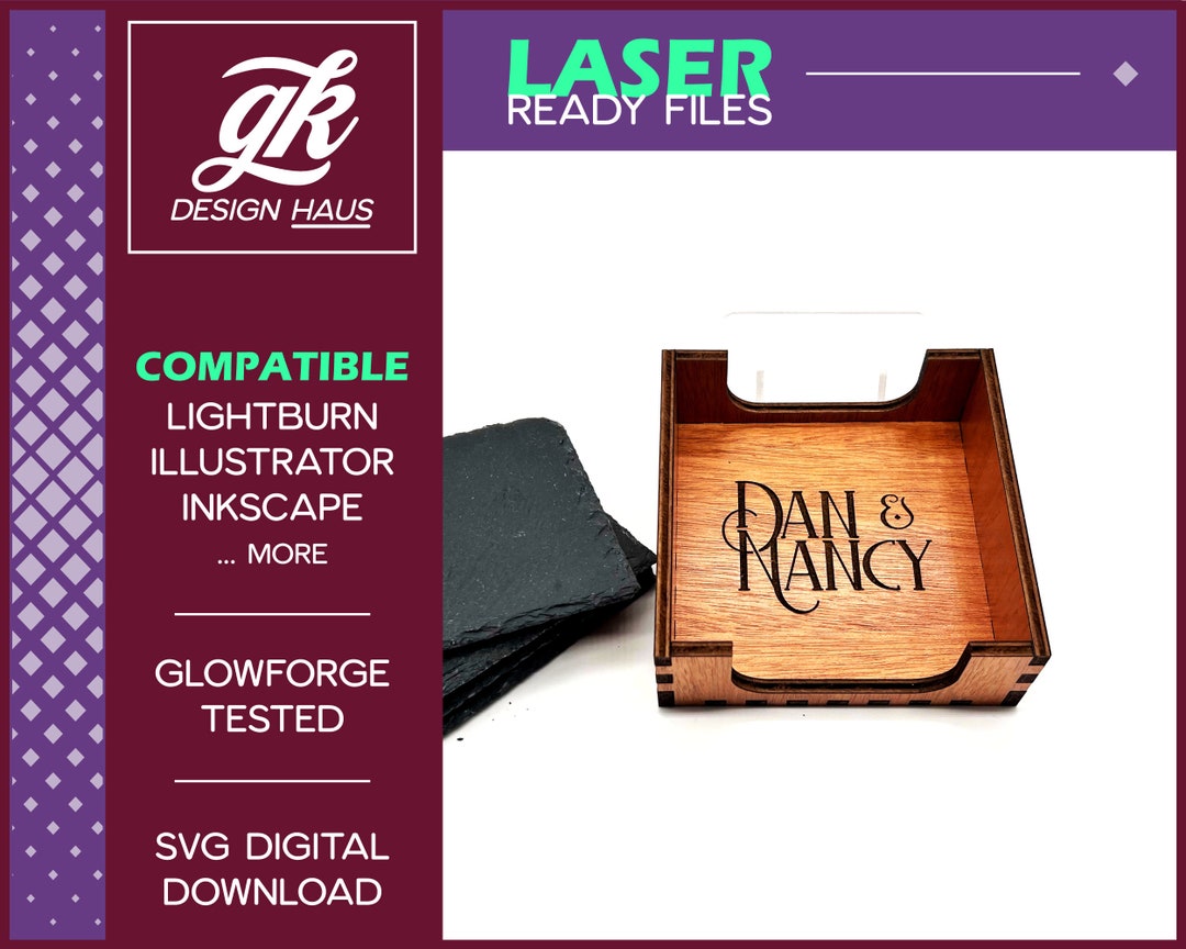 4 Coaster Holder Design Made for 1/4" (.21") Material - Digital ...