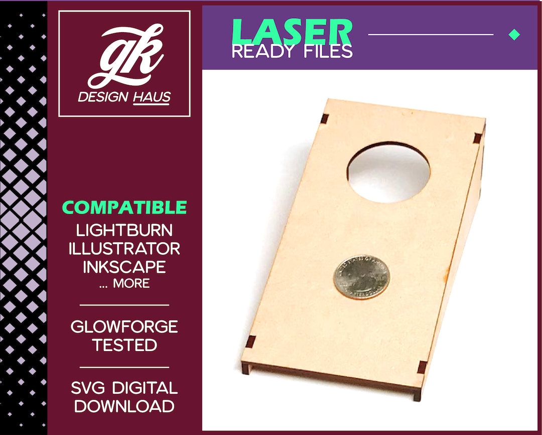 Desktop Mini Cornhole Coin Toss Game Design - 1/8" (.12") Material ...