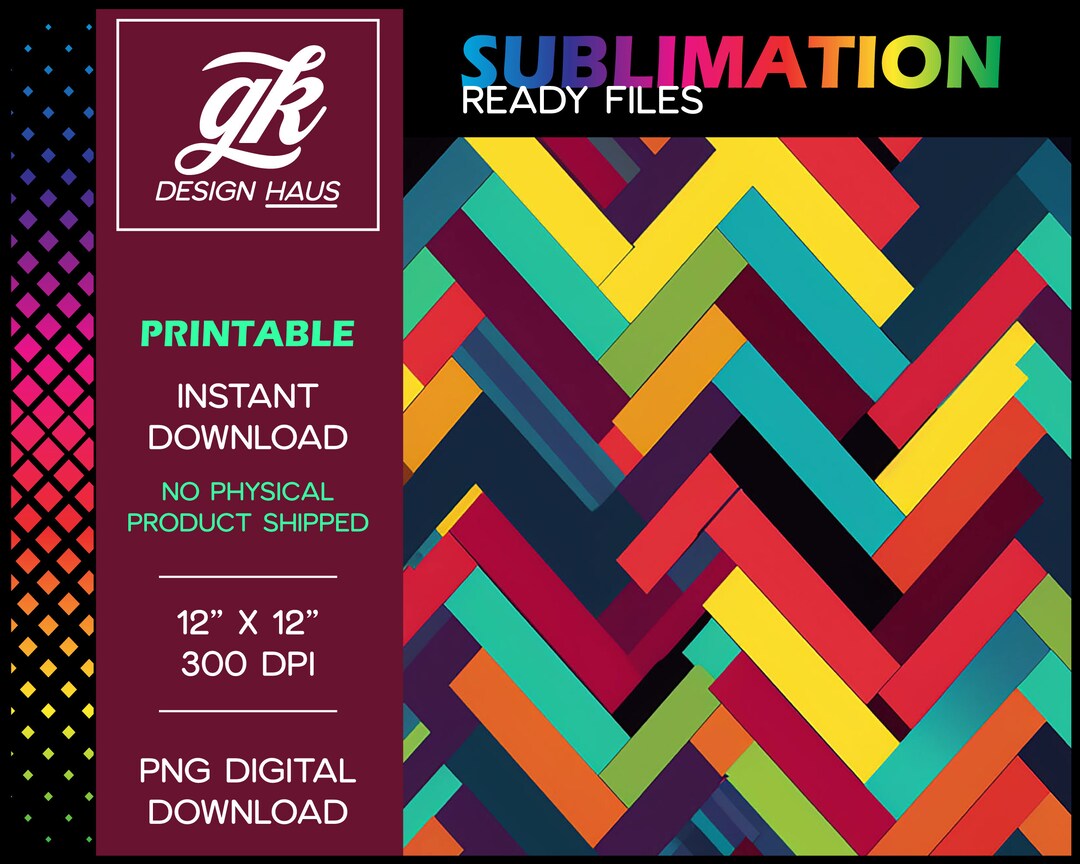 Chevron 3 Vivid Background Digital Paper - PNG and JPG - Digital Paper ...