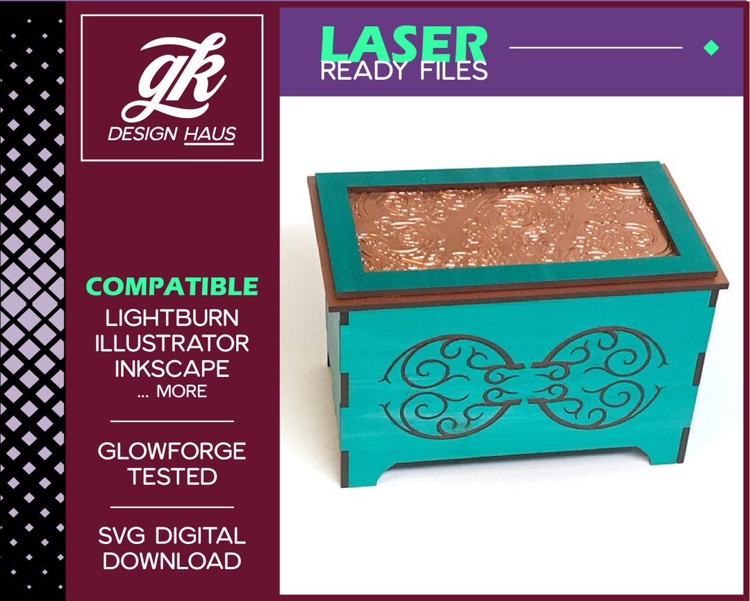 Trinket Box With Lid for 1/8" (.12") Material - Digital Download SVG ...