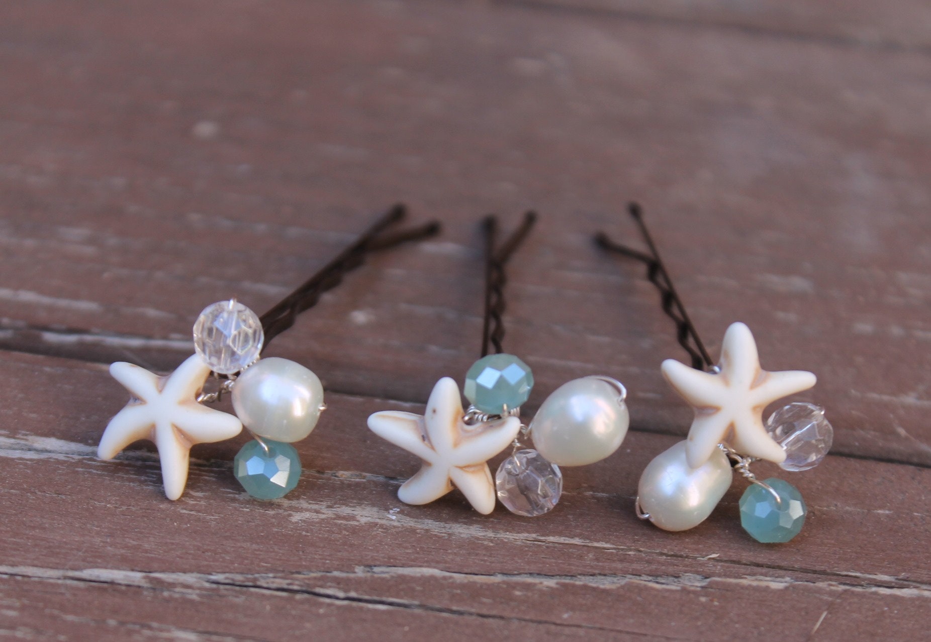 Beach Wedding Starfish Hair Pins, Bridesmade Gift, Destination Wedding ...