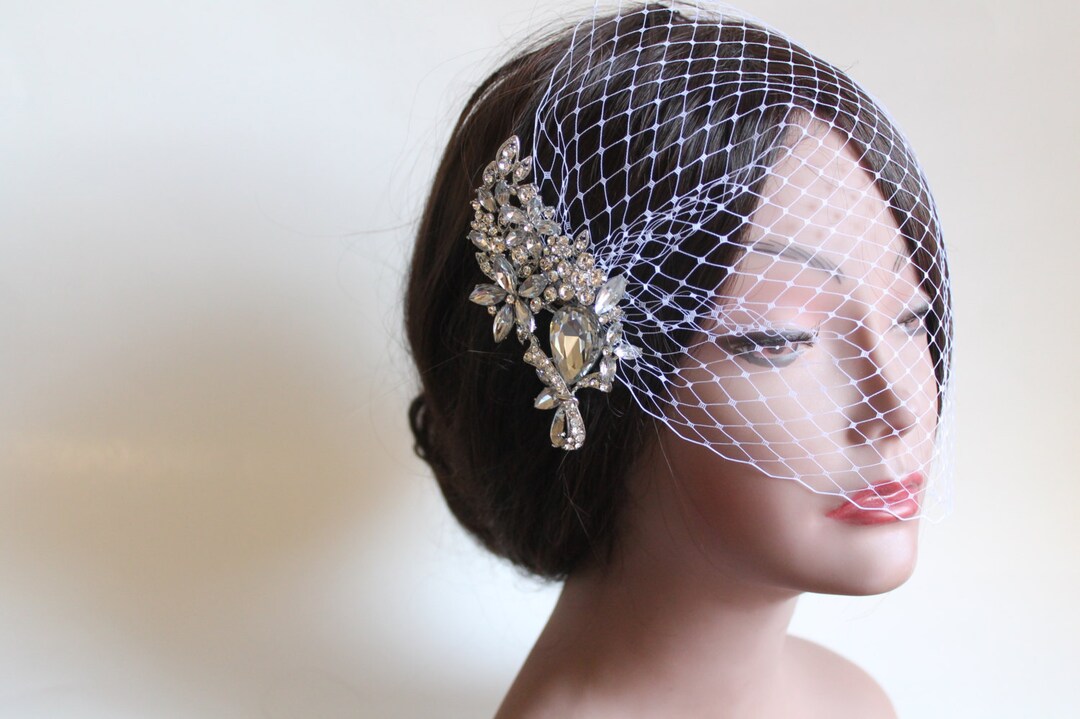 Birdcage Wedding Veil, Birdcage Blusher Veil, Blusher Bird Cage Veil ...