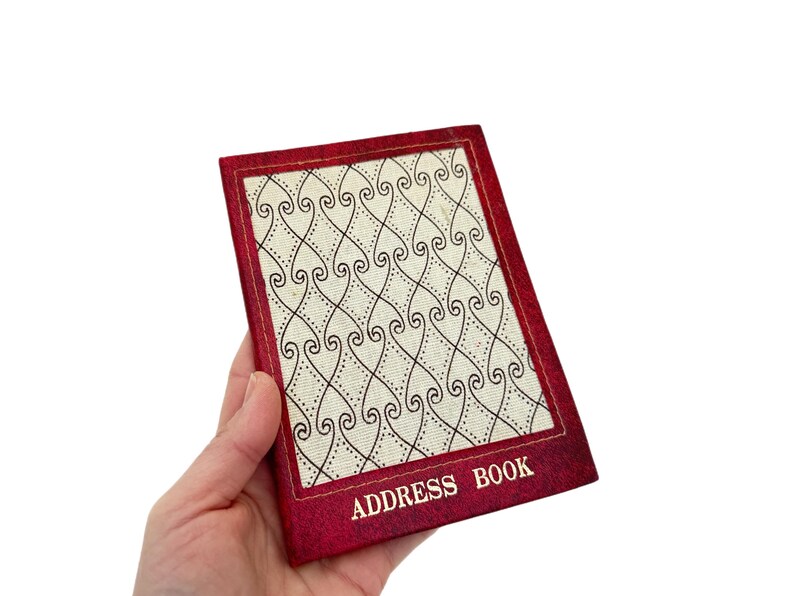 Vintage // Red Address Book W/ Alphabet Tabs, Gold Edges, Faux Leather ...