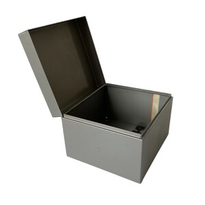 Vintage // Weis Grey File Box, 4 by 6 Enameled Container, Industrial ...