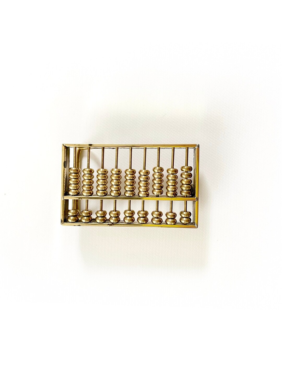 Vintage // Abacus Belt Buckle, Solid Brass Accessory, Rectangle Cast ...