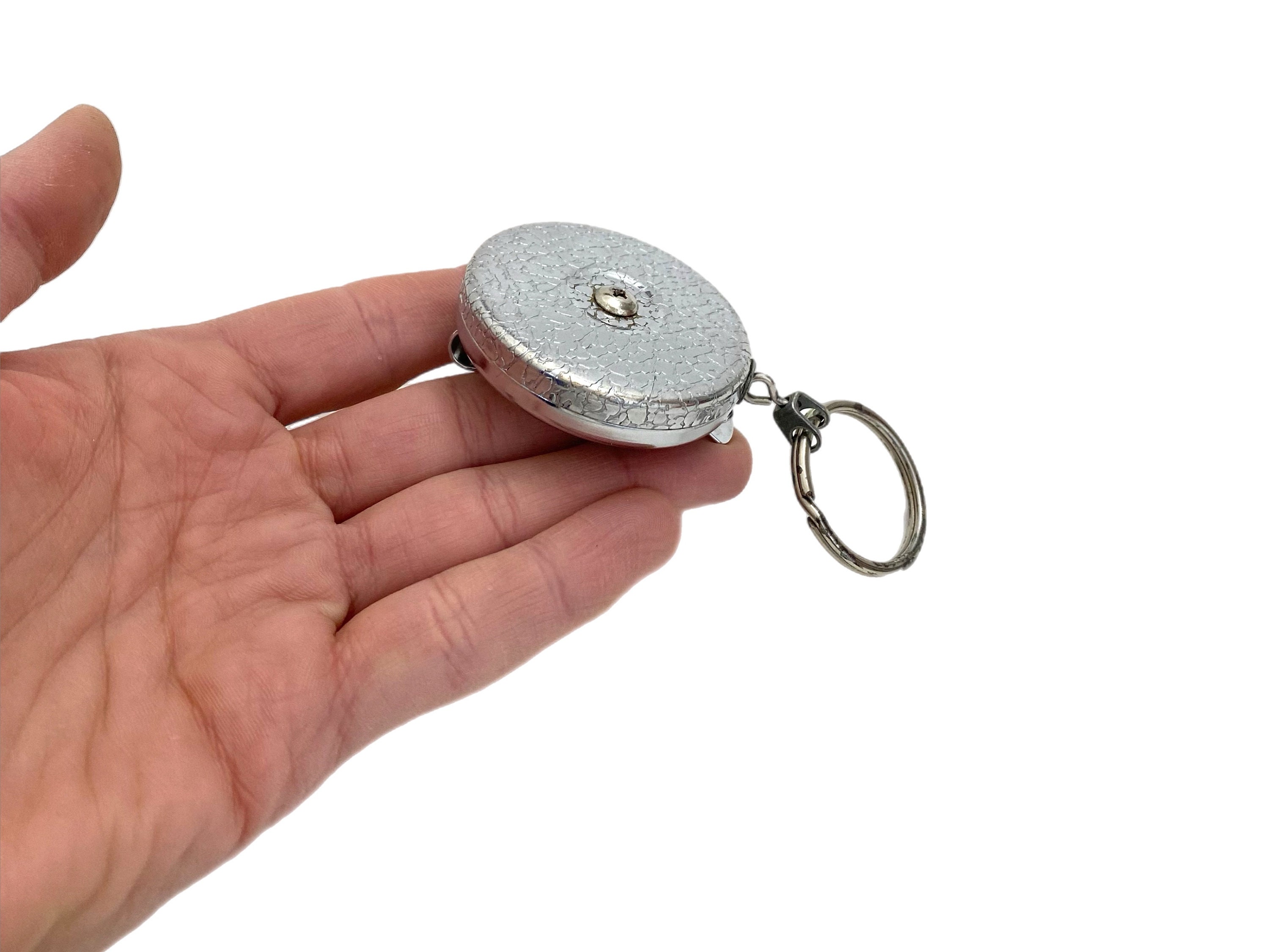 Vintage // Key-bak Self Retracting Silver Belt Clip Key Reel, Key ...