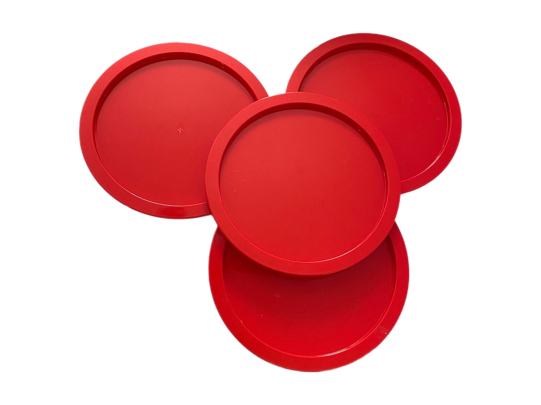 Vintage Bodum Melamine Plates, Red Stackable Dinnerware, MCM Kitchen ...