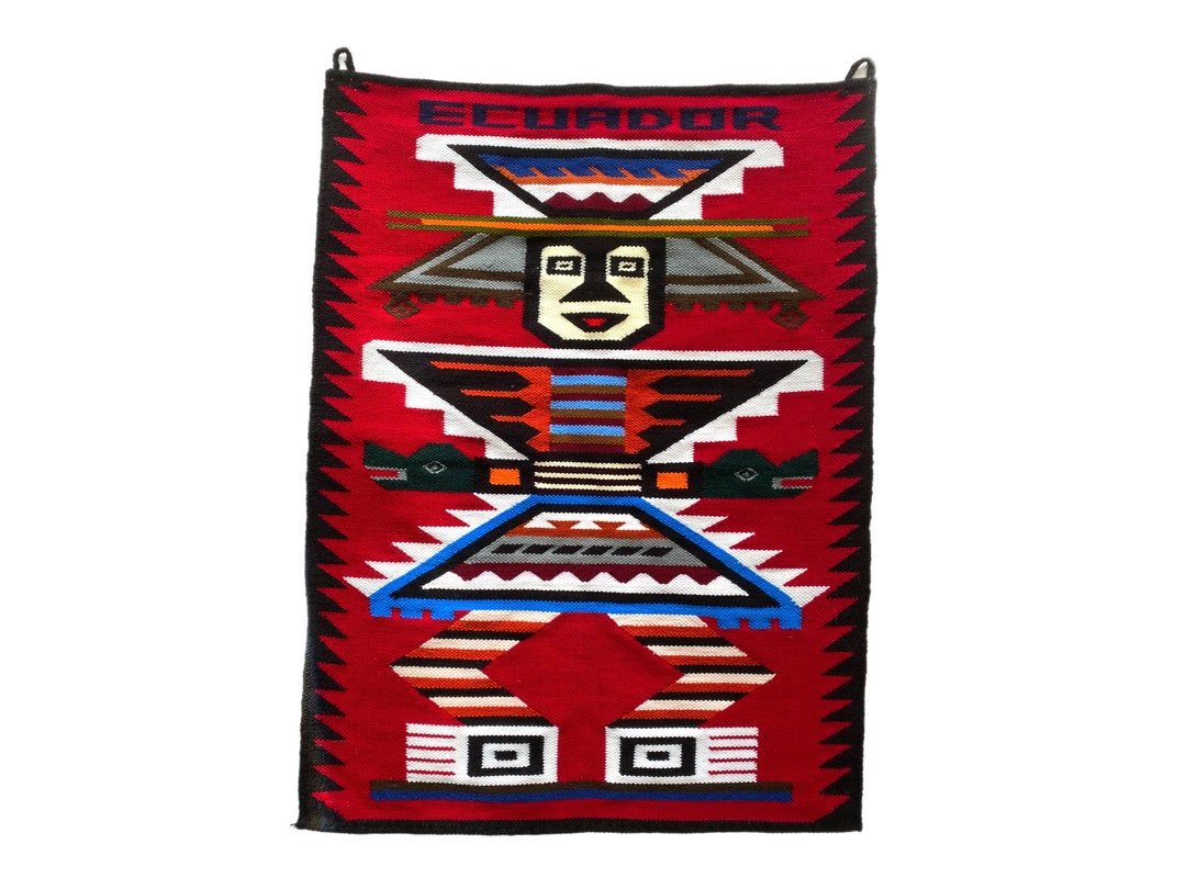 Vintage // RARE Retro Woven Ecuador Wall Hanging Tapestry, Tapestries ...