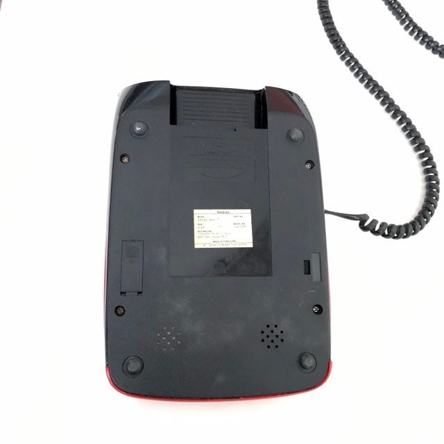 Vintage // Sleek Modern Red & Black Push Dial Corded Telephone ...