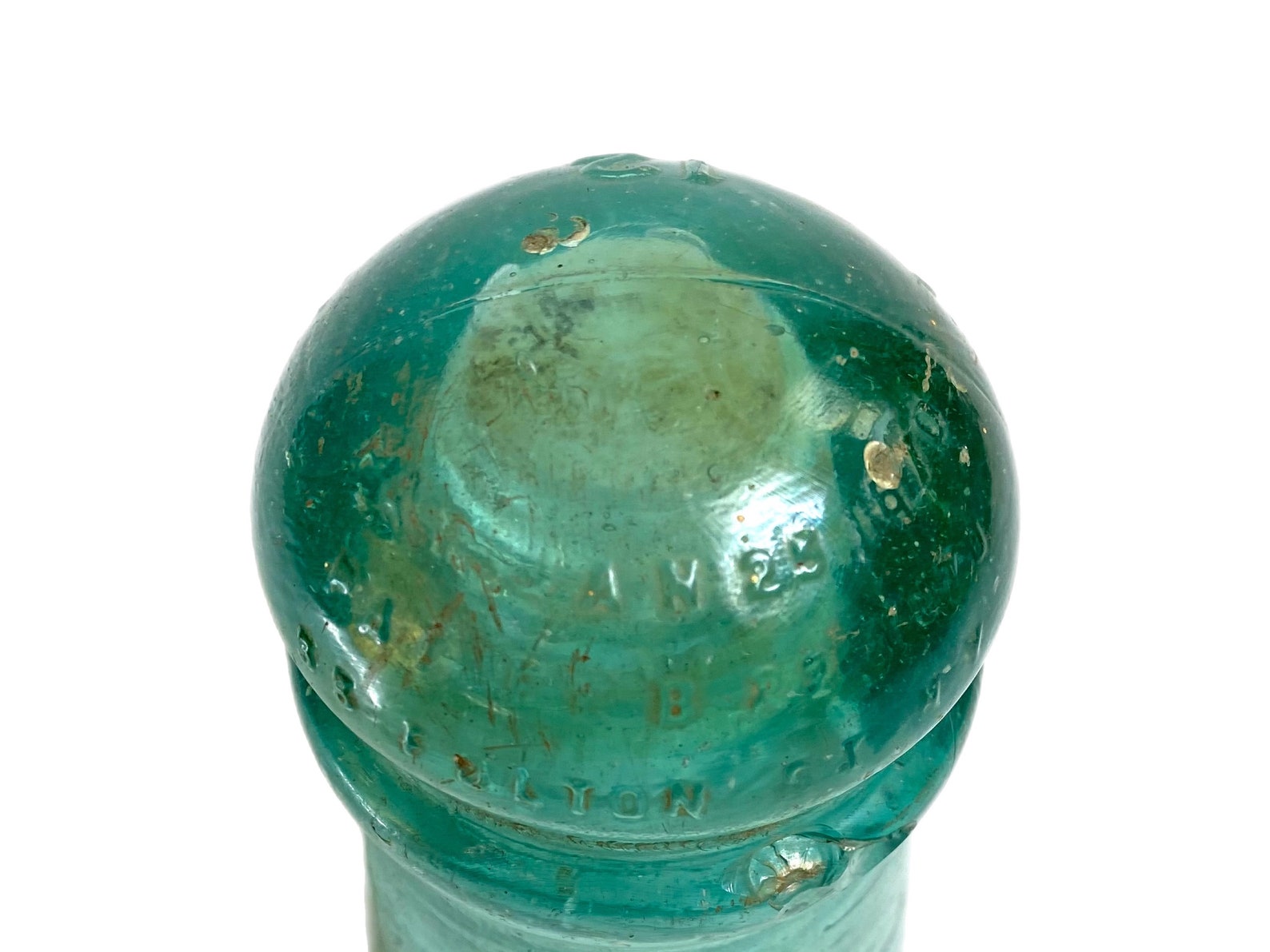 Antique// Industrial Aqua Blue Transparent Glass Electrical - Etsy