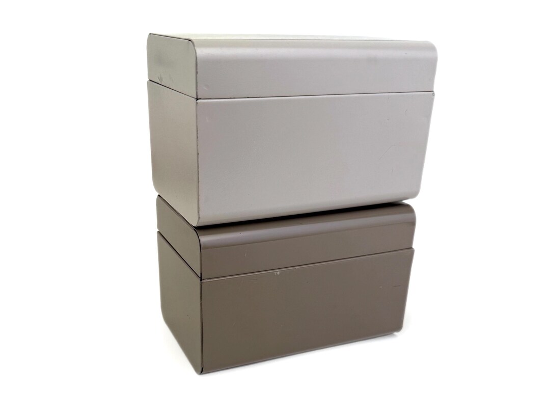 Vintage // Globe Weis File Box, ONE Light Grey OR Brown 3 by 5 Enameled ...