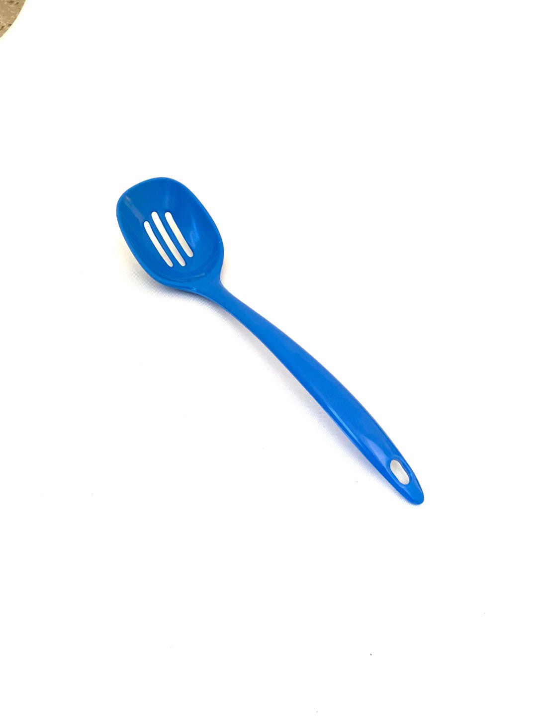 Vintage // Light Blue Melamine Plastic Slotted Spoon, Melmac, Mid ...