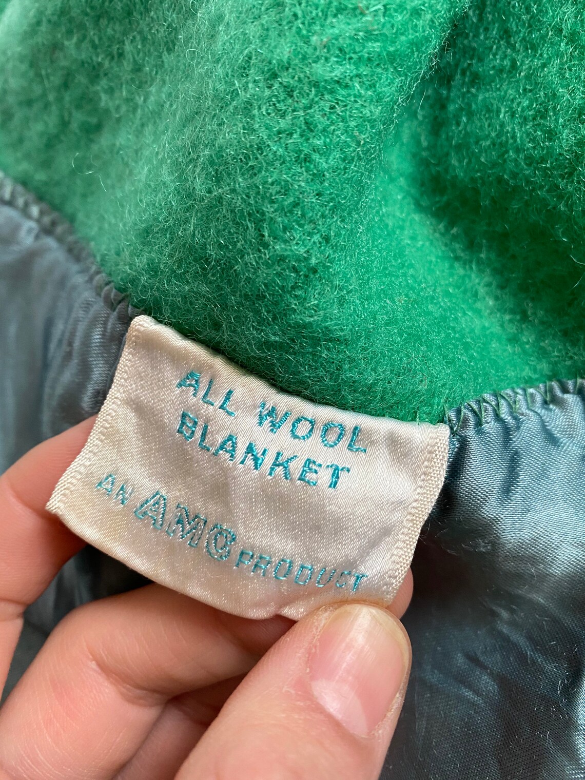 Vintage // AMC Consul Brand Dark Teal Green 100% Wool & Dusty | Etsy