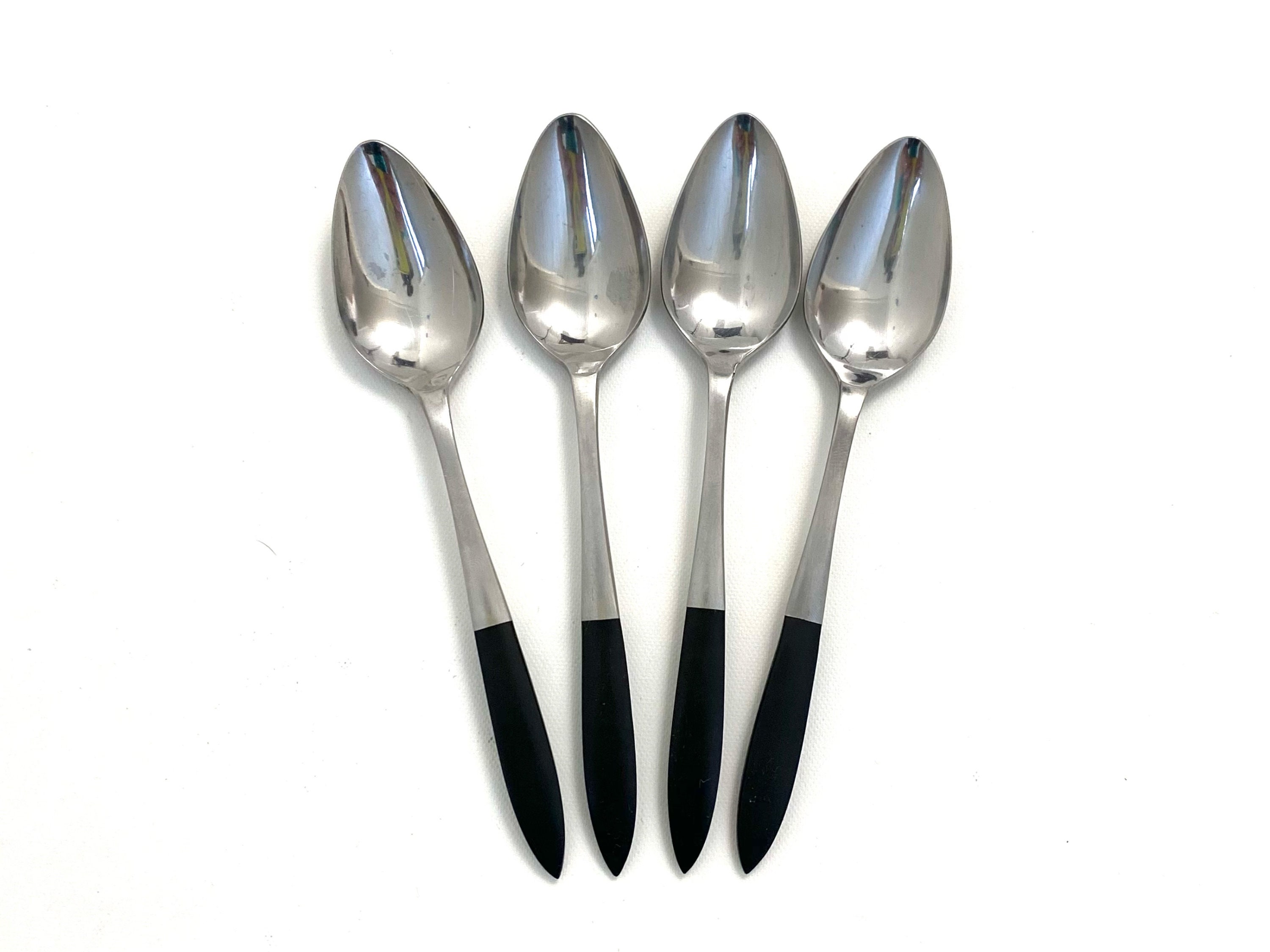 Vintage // Ekco Eterna Teaspoon Set of 4, Replacement Spoons, Black ...