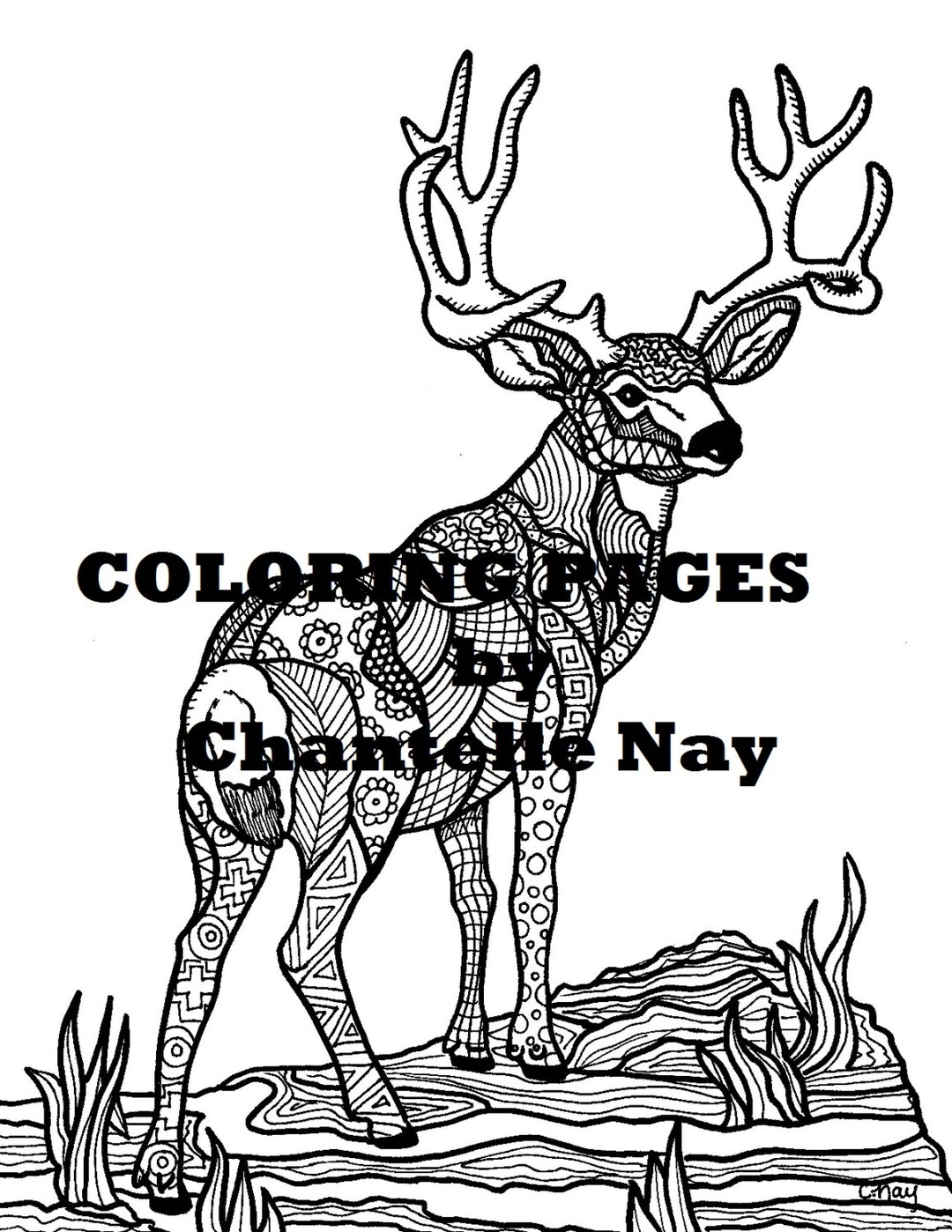 Deer, Coloring Page, Adult Coloring Picture, Animals, Wildlife ...