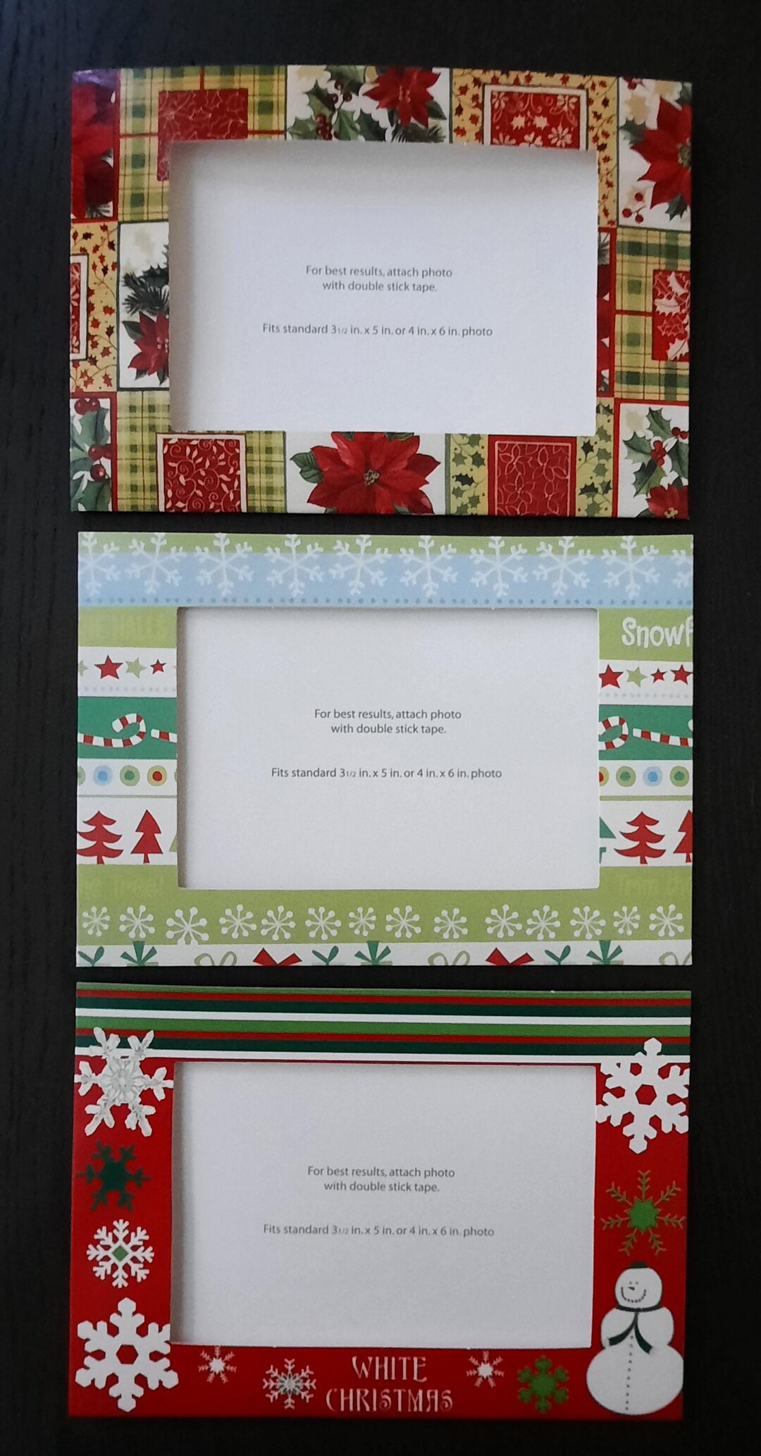 Christmas Photo Insert Greeting Cards With Envelopes (pack of 12) - Etsy