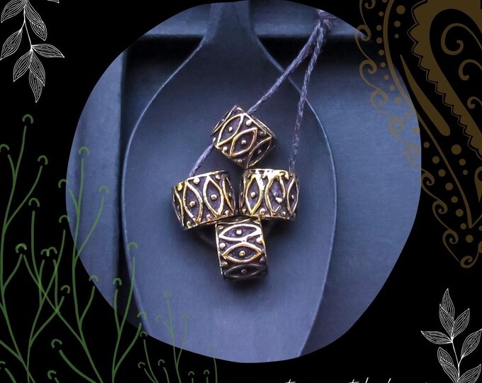 Marquise Design Metal Bead/short Tube Bead/antique Gold Finish/large ...