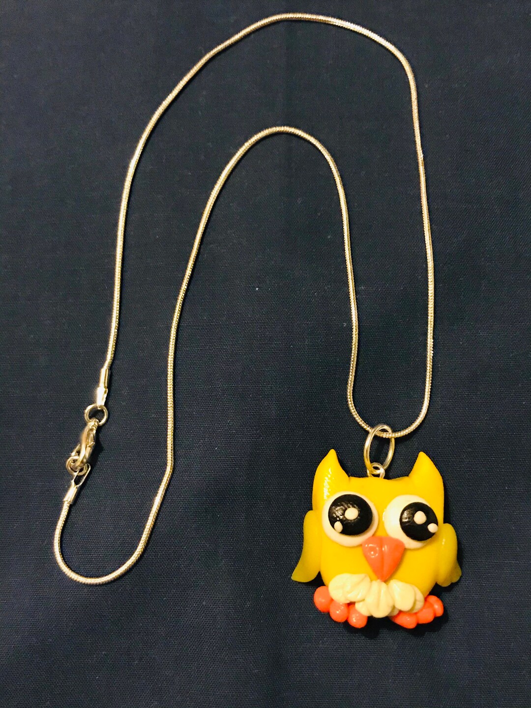 Polymer Clay Owl Necklace, Owl Charm. Fimo by Handmade by Ludicris - Etsy