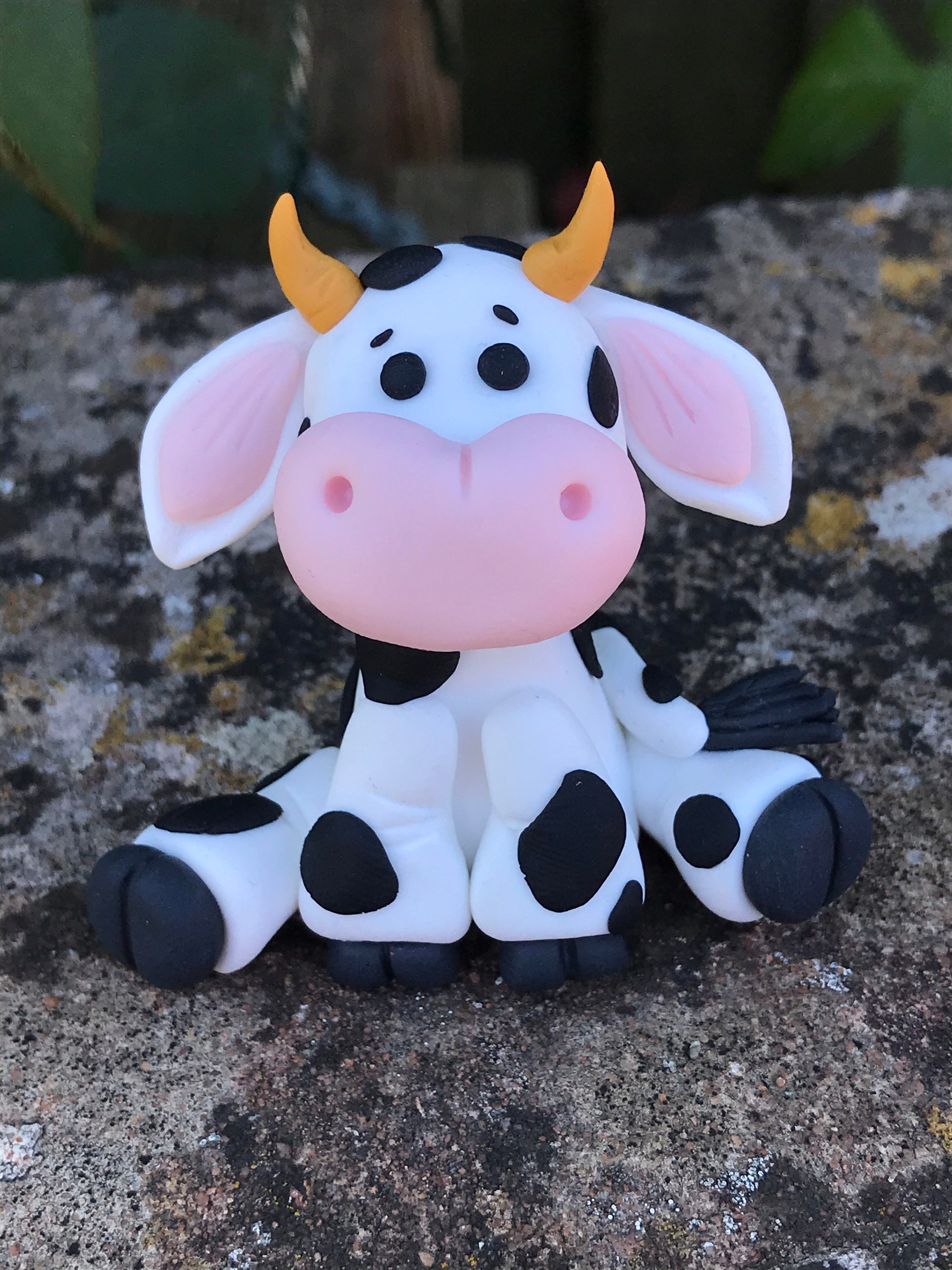 Polymer Clay Cow Cake Topper, Figure by Handmade by Ludicris - Etsy