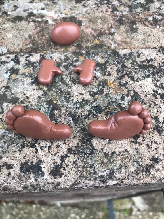 Fimo Polymer Clay Brown Gnome/ Gonk Feet Hands and Nose Props - Etsy UK