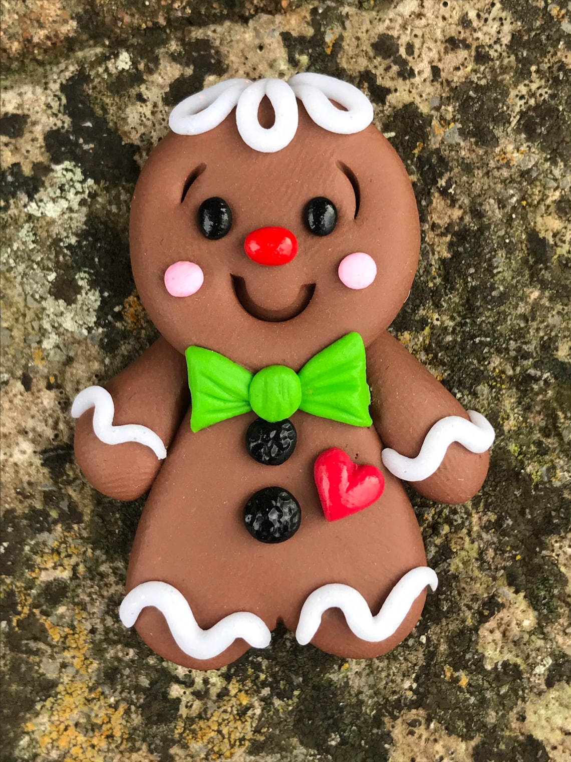 Polymer Clay Gingerbread Man Pin, Christmas Cookies Jewellery ...