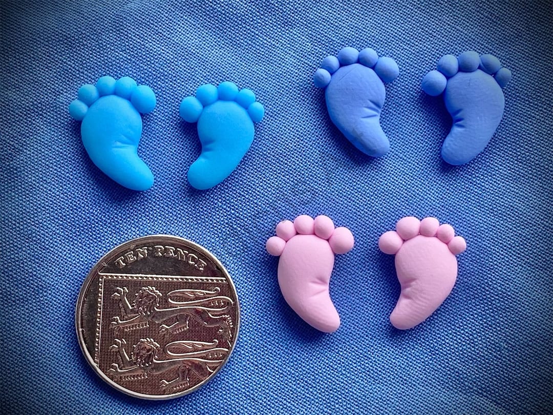 Bespoke Polymer Clay Baby Feet Card Toppers / Embellishments X 10 Pack ...
