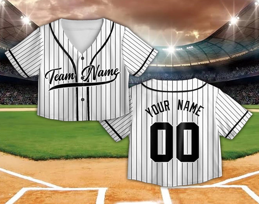 Personalized American Baseball Team Jersey Custom Crop Top Jersey ...