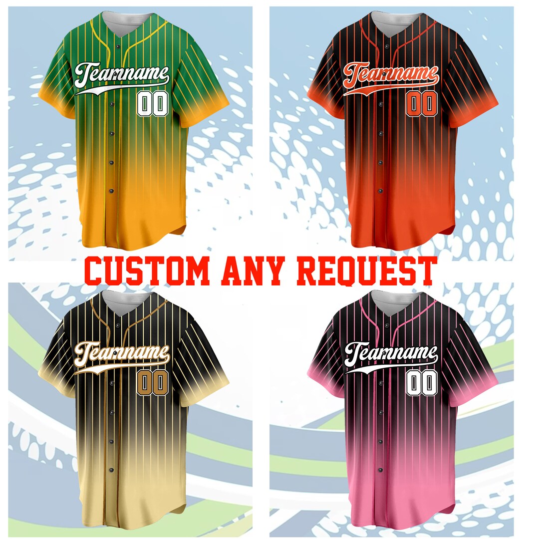 Personalized Name Gradient Color Baseball Jersey for Baseball Fans ...