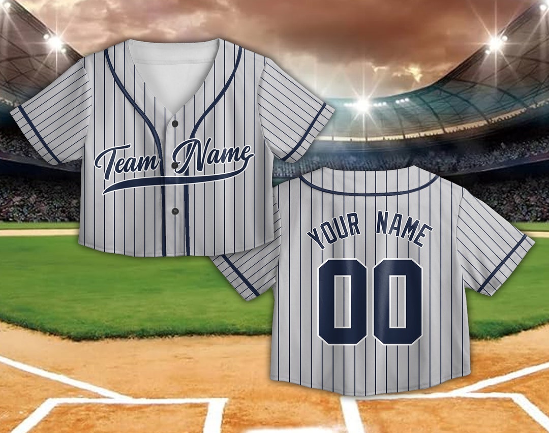 Personalized American Baseball Team Jersey Custom Crop Top Jersey ...