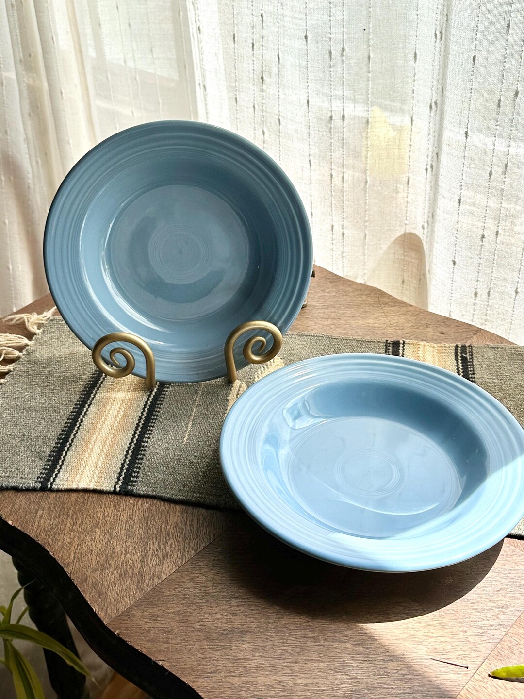 Vintage Fiesta Periwinkle Blue Luncheon Plates: Set of Two, Classic Rim ...