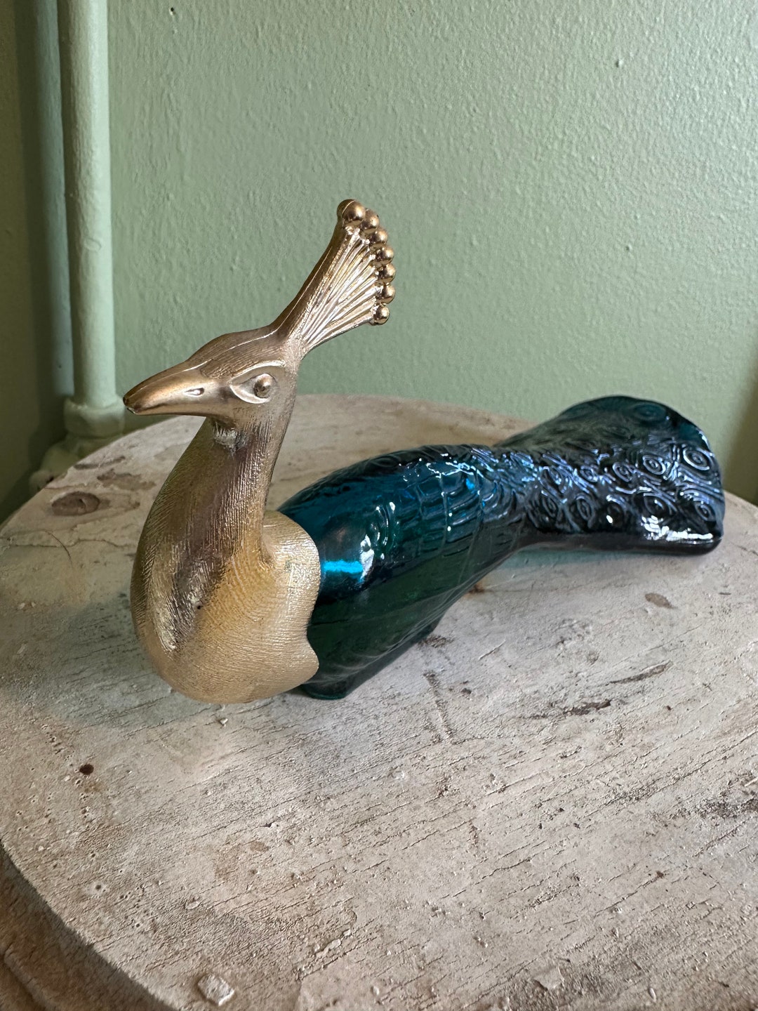 Vintage Avon 1970's Teal Peacock Bird Avon Moonwind Cologne Bottle ...