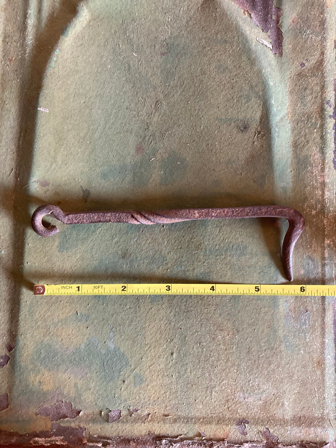 Rusty Antique Door Latch / Twisted Gate Latch Hook/ Hand Forged Iron ...