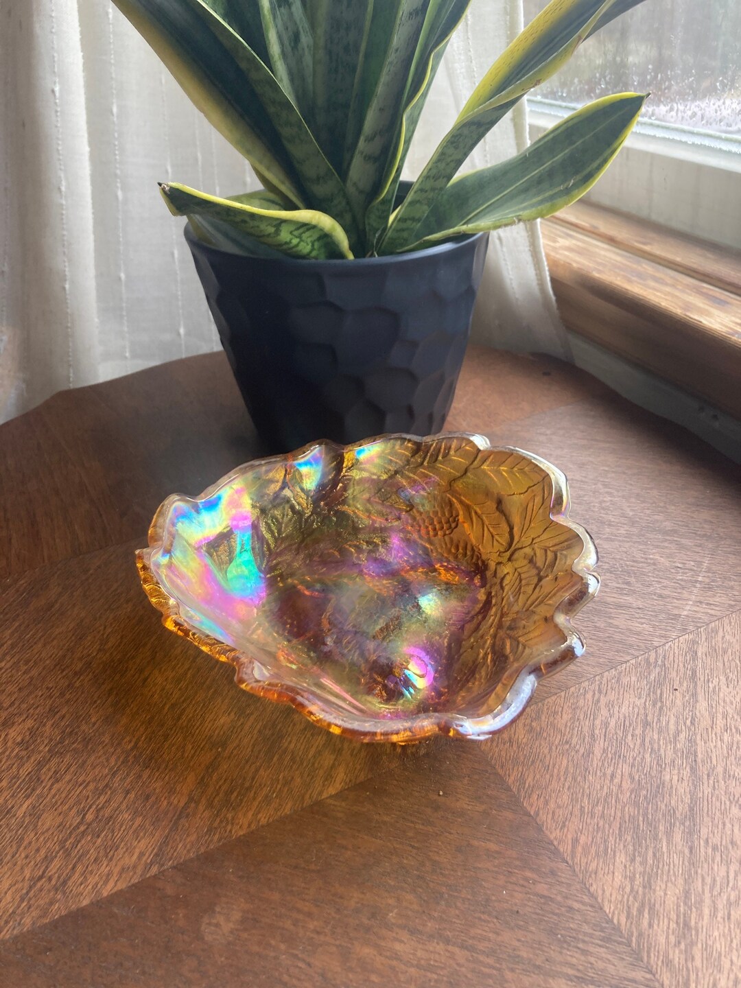 Indiana Glass Marigold Carnival Glass Bowl Mid Century Glass - Etsy