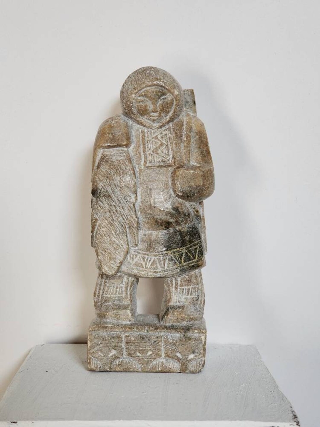 RARE Vintage Stone Carved Inuit Statue, Hunter - Etsy