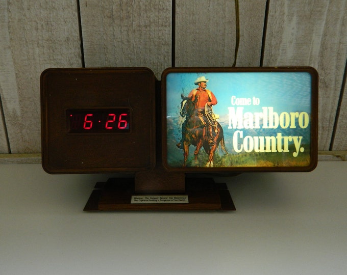 Vintage Marlboro Lighted Clock Sign - Etsy