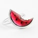 Watermelon Sterling Silver Ring, Pink Enamel Fruit Jewelry - Etsy