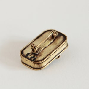 Vintage Brooch, SARDINES Tin Can, Porcelain Sardines, Enameled Ceramic ...