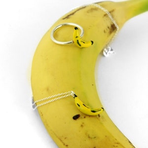 Banana Sterling Silver Ring, Silver Banana, Banana Ring, Yellow Ring ...