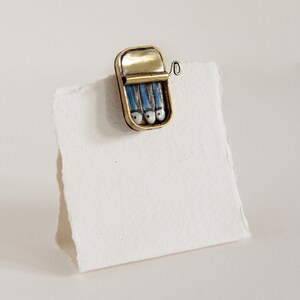 Vintage Brooch, SARDINES Tin Can, Porcelain Sardines, Enameled Ceramic ...