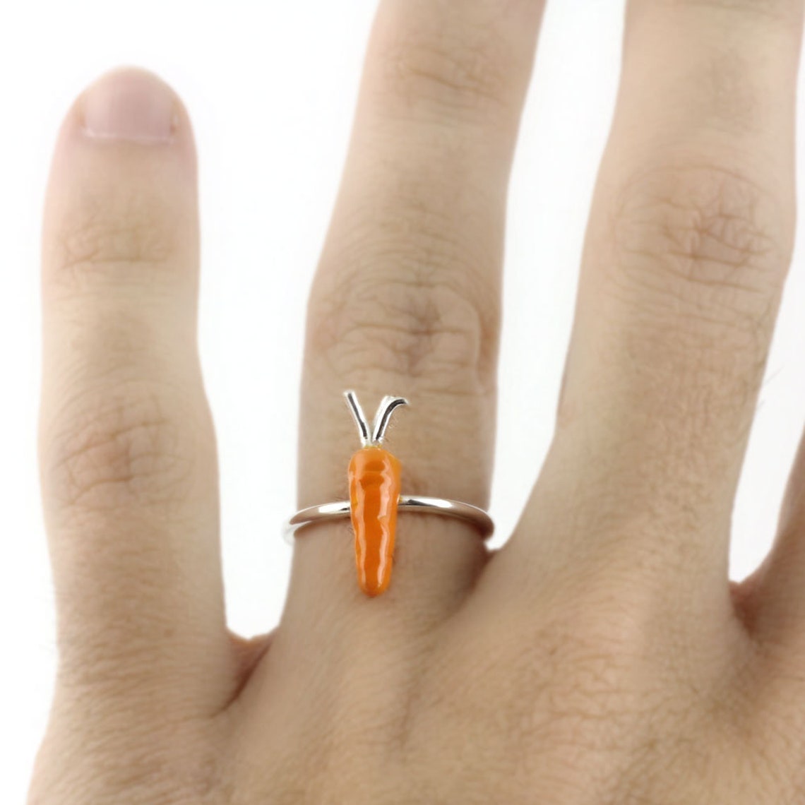 Tiny Orange Ring Sterling Silver Carrot Ring Minimal Ring - Etsy